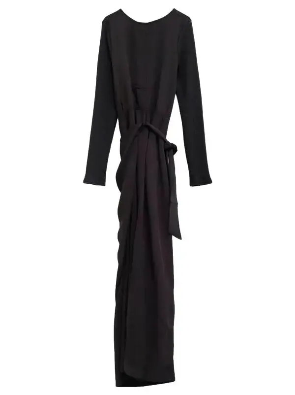 Our Legacy Ribbed-knit Tie-waist Maxi Dress - Black