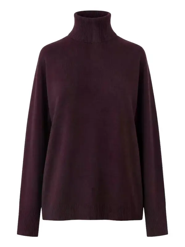 SOLOTRE Roll-neck Knitted Sweater - Red