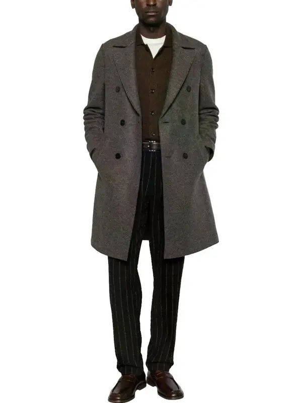Harris Wharf London Double-breasted Wool Coat - Grey