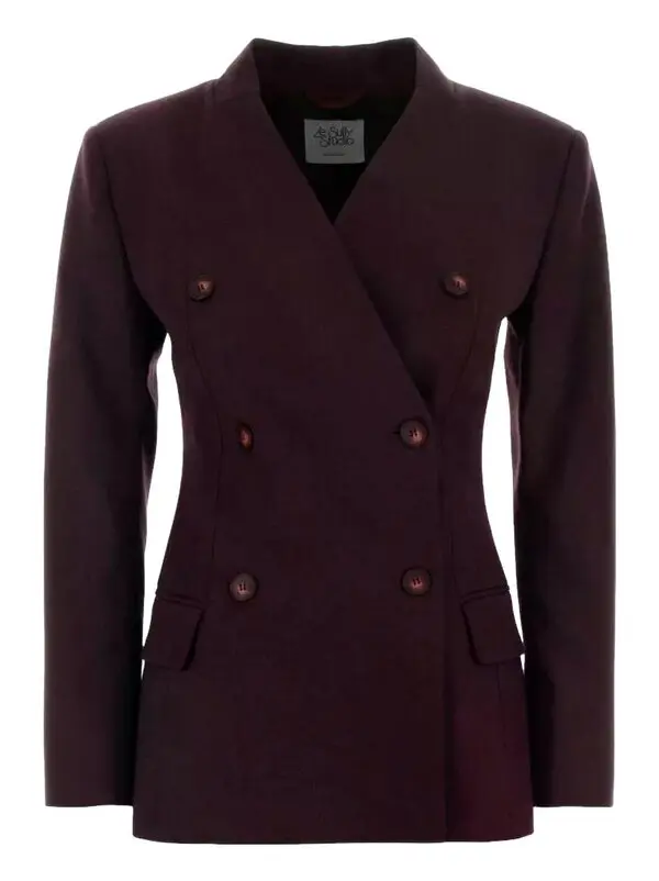 LE SULLY STUDIO Double-breasted Blazer - Red