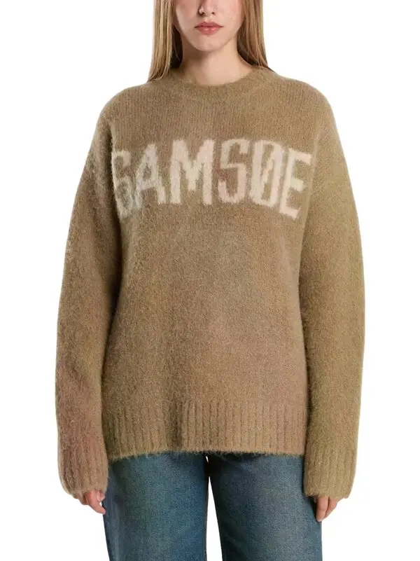 Samsøe Samsøe Sajeanne Samsoe Logo-intarsia Knitted Sweater - Neutrals