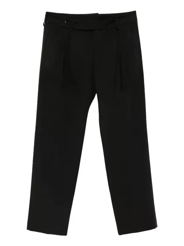 HOSIO Pleated Straight-leg Trousers - Black