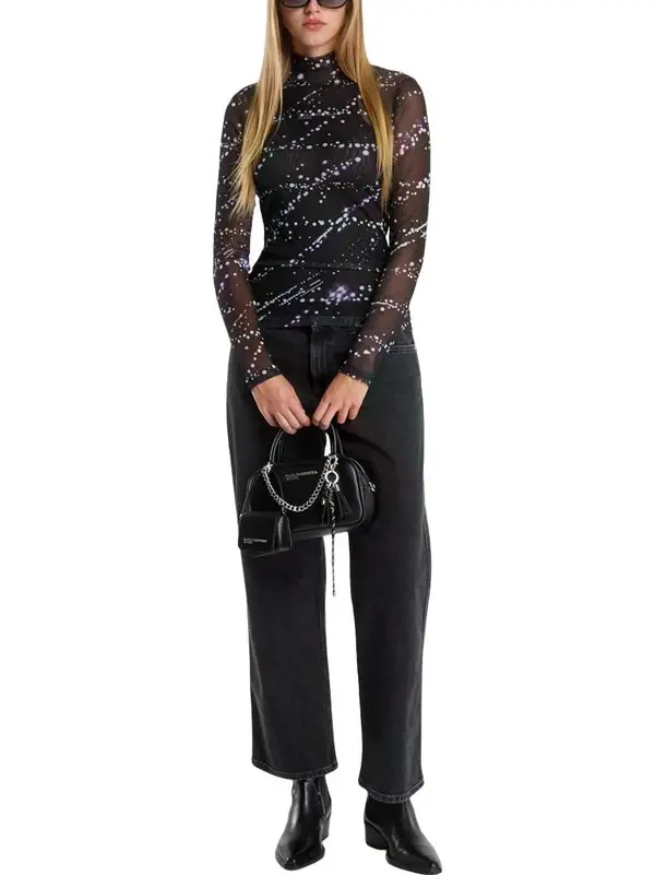 Karl Lagerfeld Constellation-print Top - Black