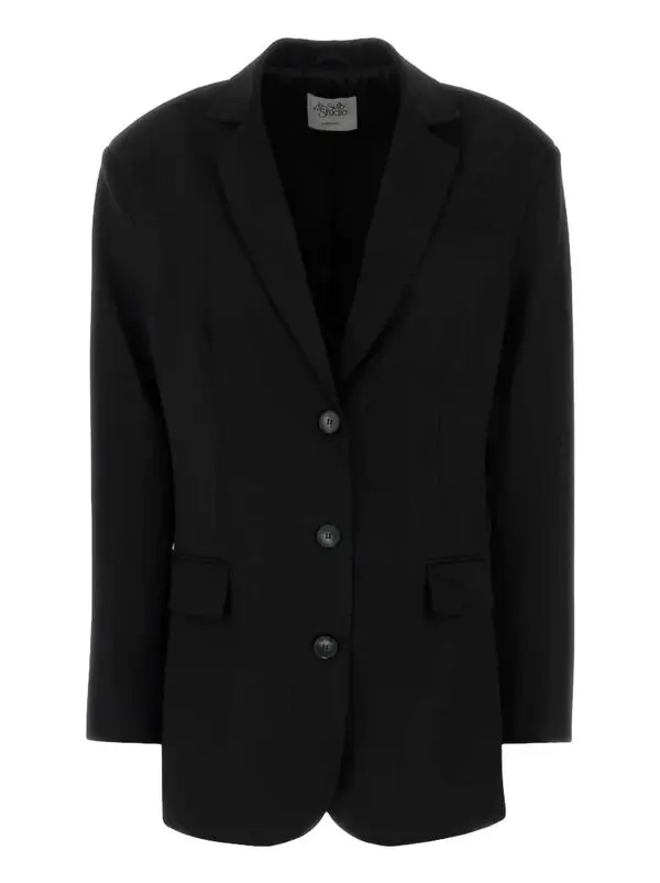 LE SULLY STUDIO Single-breasted Wool-blend Blazer - Black