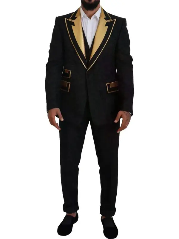 Dolce & Gabbana Jacquard-patterned Three-piece Suit - Black