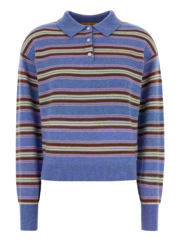 Guest In Residence Collegiate Striped Cashmere Sweater - Blue