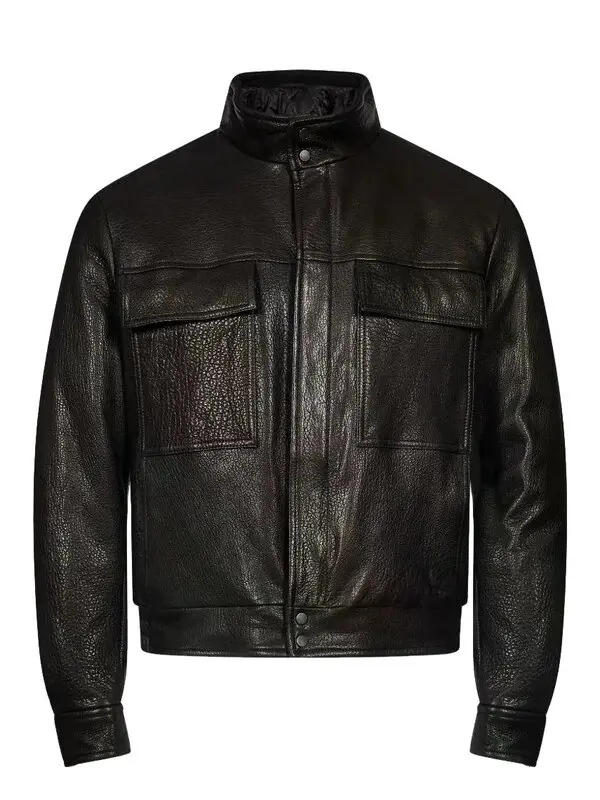 SALVATORE SANTORO Grained-leather Jacket - Brown