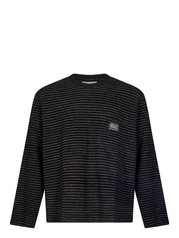 SONG FOR THE MUTE Striped Chest-pocket T-shirt - Black