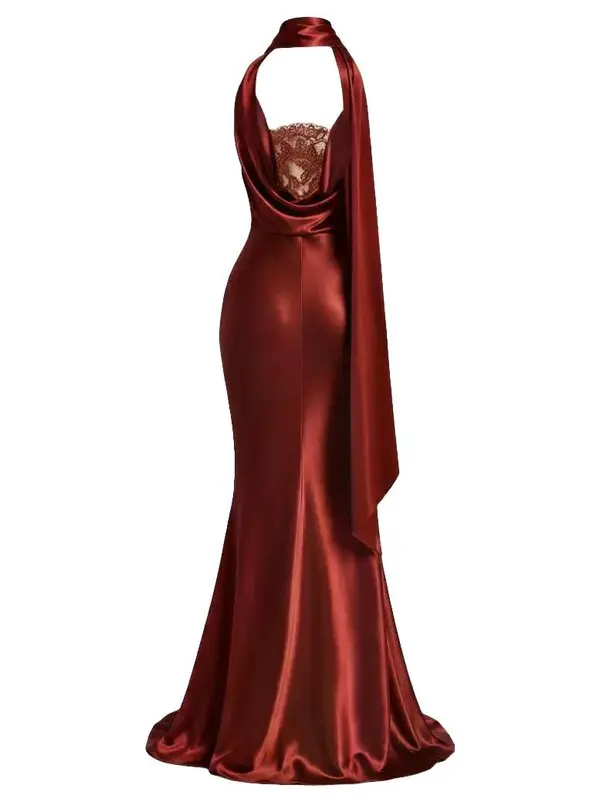 Retrofete Melly Lace-panel Maxi Dress - Red