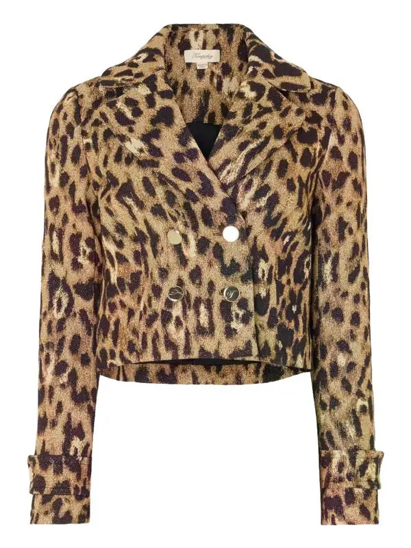 TEMPERLEY LONDON Amara Leopard-print Cropped Jacket - Neutrals