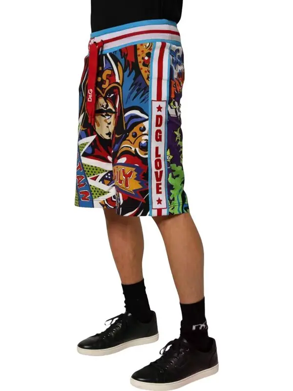 Dolce & Gabbana Captain Sicily Graphic-print Shorts - Blue
