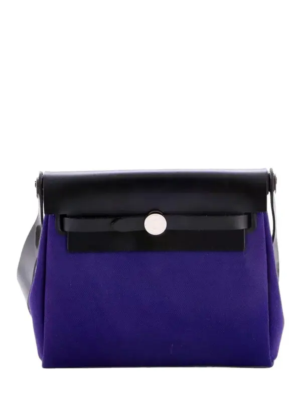 Hermès Herbag Zip Toile And Leather 20 Shoulder Bag - Black