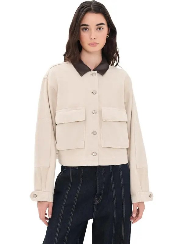 Z Supply Rey Cropped Jacket - Soapstone