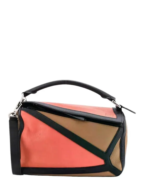 Loewe Puzzle Bag Leather Small Satchel - Black