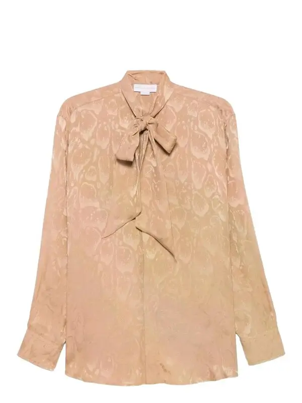 Stella McCartney Pussy-bow Jacquard Blouse - Brown