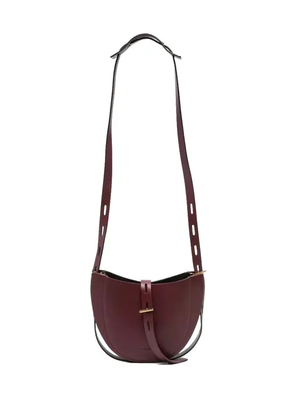 MINOBOSSI Lilly Curved Leather Shoulder Bag - Purple