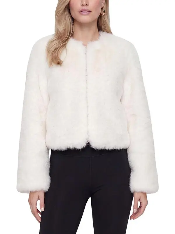 LYLA GRANT Faux Fur Fox Bolero - White