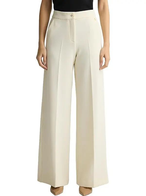 St. John Wide Leg Pants - Ecru