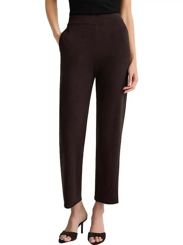 St. John Isabelle Wool Blend Knit Pants - Chocolate