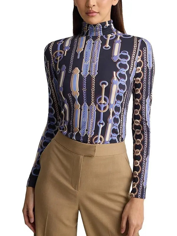 St. John Turtleneck Top - Midnight Multi