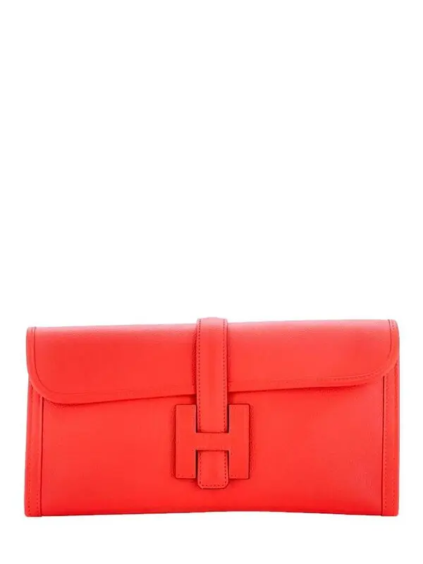 Hermès 29 Jige Elan Clutch Evercolor - Red