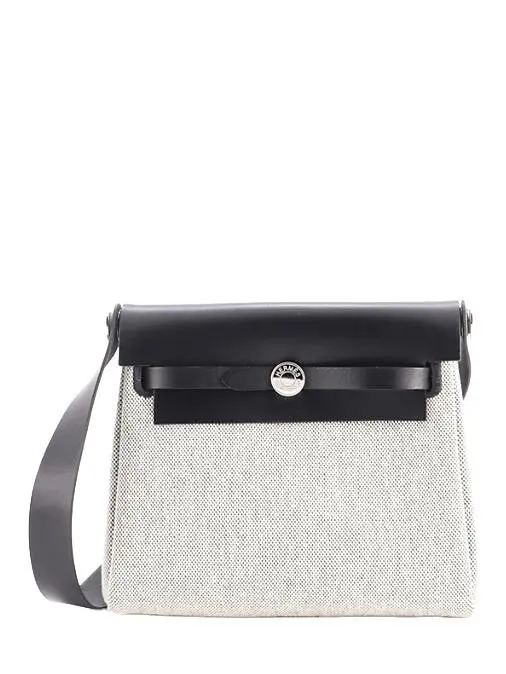Hermès 20 Herbag Zip Toile And Leather - Black