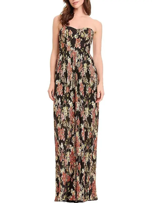 Dress The Population Audrina Strapless Dress - Black Multi