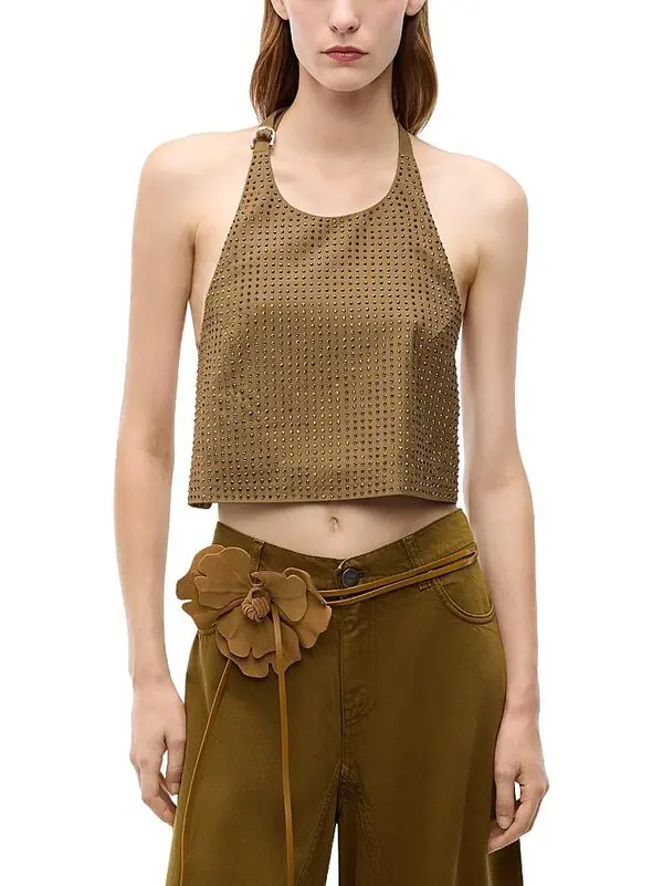 Pinko Arbaia Rhinestone Tank Top - Brown