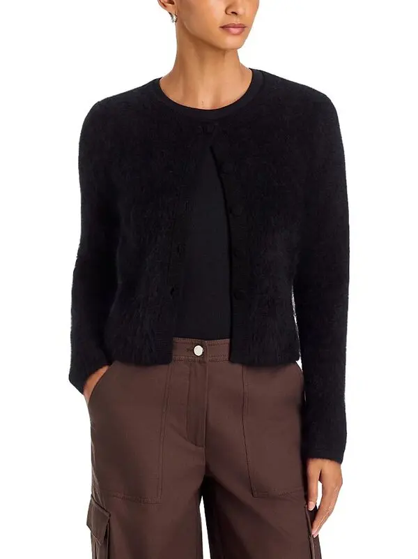 TOCCIN Mariah Cashmere Brushed Finish Cardigan - Jet
