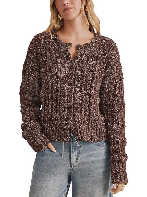 Splendid Hartford Cotton Blend Bobble Cardigan - Java