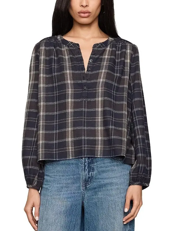 Z Supply Autumn Printed Button Placket Blouse - Eclipse