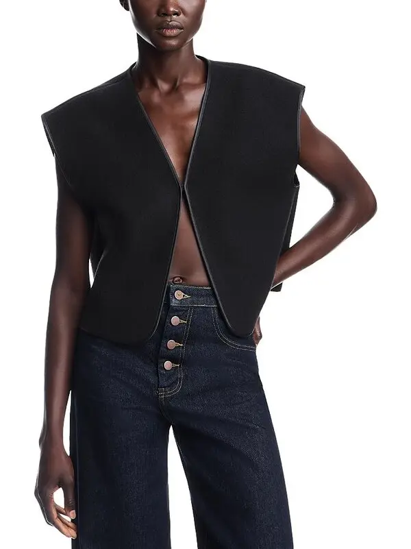 Emporio Armani Wool Blend Kiss Front Vest - Grey
