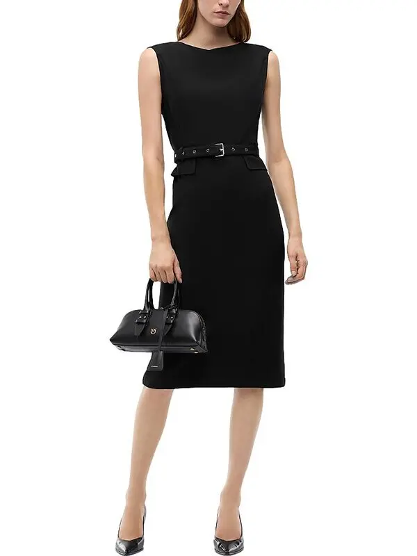 Pinko Acalypha Sleeveless Crepe Dress - Black