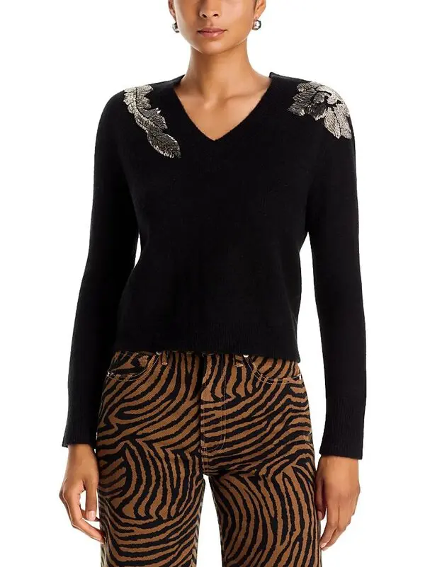 Veronica Beard Saelith Embellished Sweater - Black