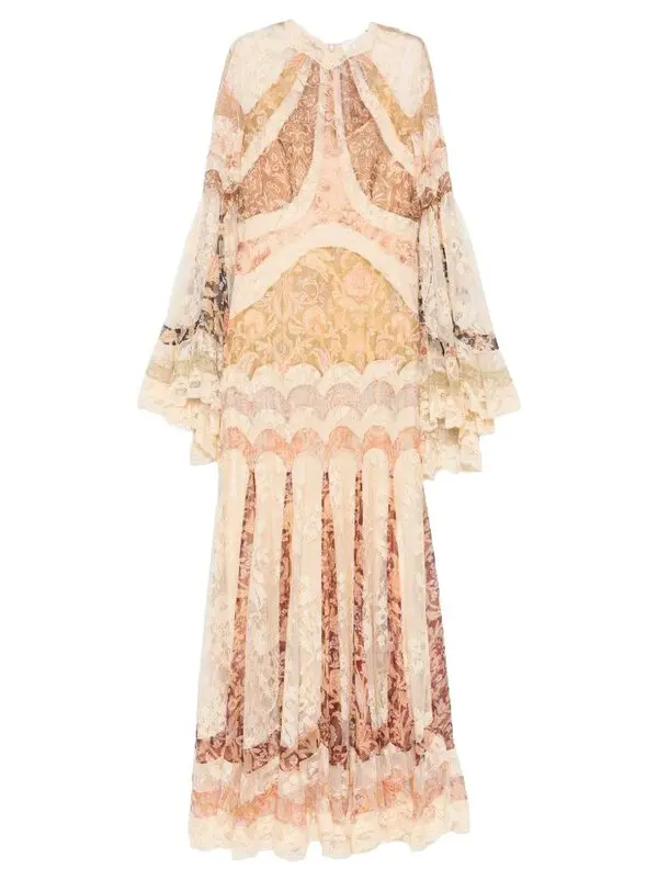 Zimmermann Valiant Printed Silk Long Dress - White