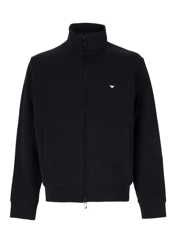 Emporio Armani Felpa Con Zip - Blue