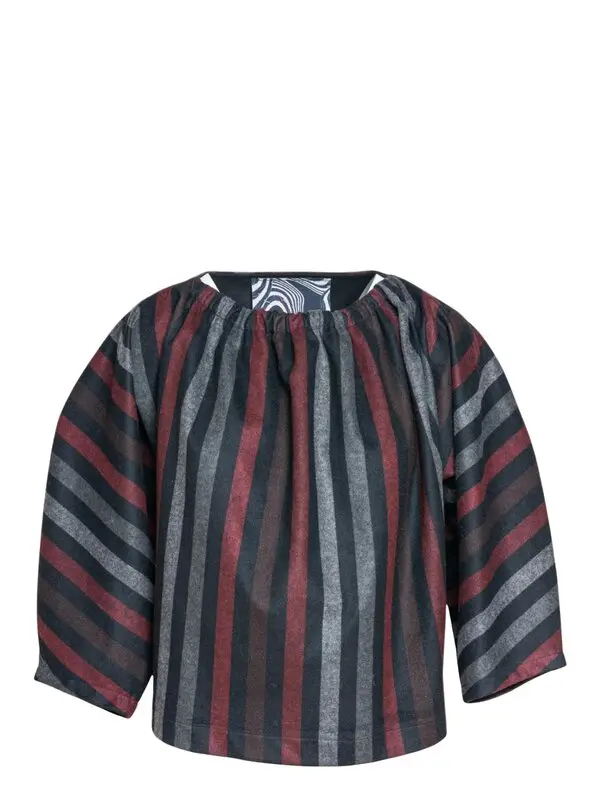 ARTISTA Black / Grey / Red Aurea Striped Oversized Pullover - Black/grey/red