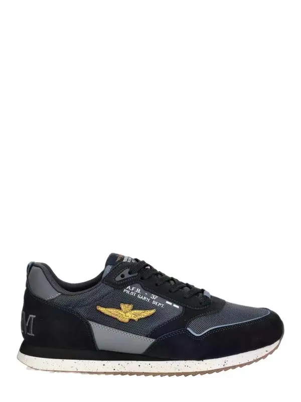 AERONAUTICA MILITARE Logo-embroidered Panelled Sneakers - Blue