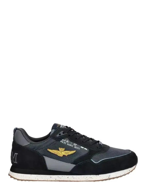 AERONAUTICA MILITARE Logo-embroidered Panelled Sneakers - Blue