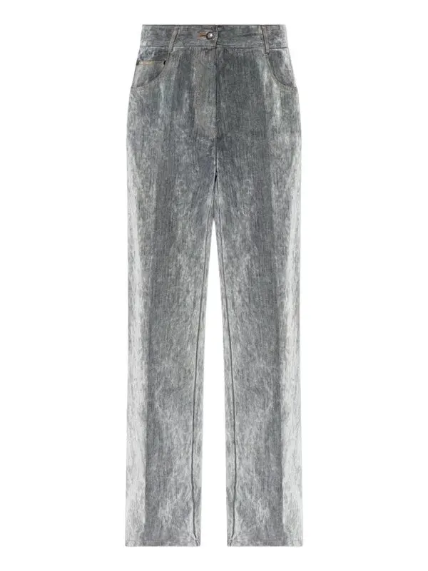 FORTE_FORTE Velvet-finish Jeans - Grey