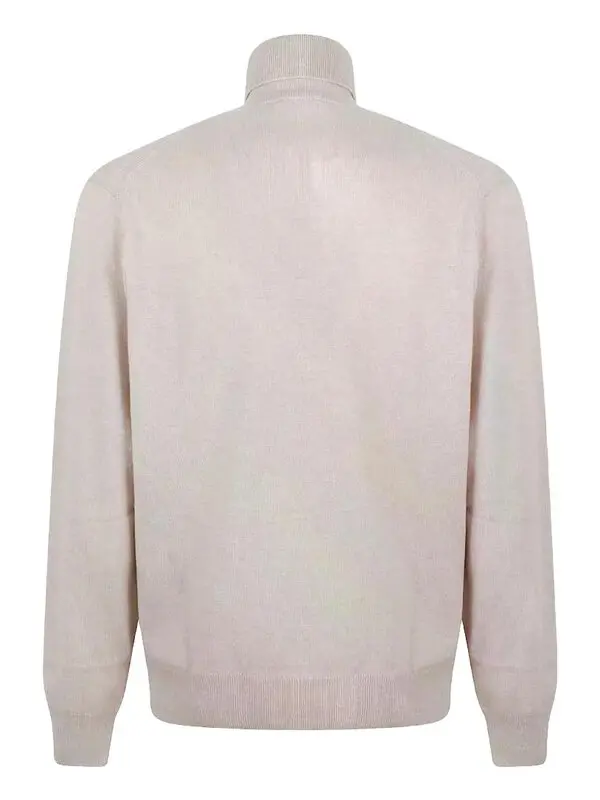 CRUCIANI Roll-neck Ribbed-trim Sweater - Neutrals