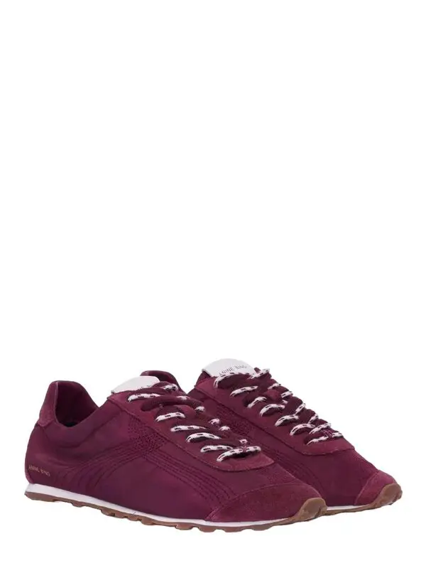ANINE BING Suede-panelled Lace-up Sneakers - Red