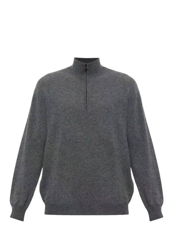 LISA YANG Augustus Quarter-zip Sweater - Grey