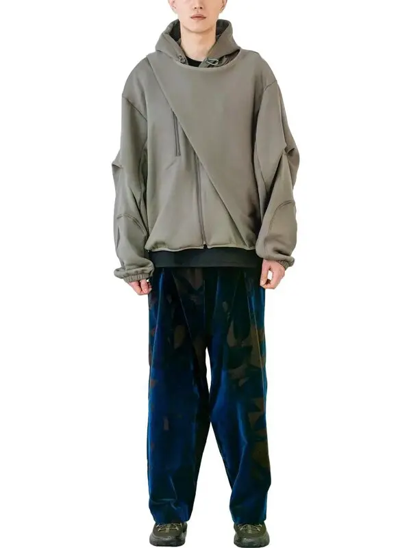 YOSHIOKUBO Layered Sash Hoodie - Grey
