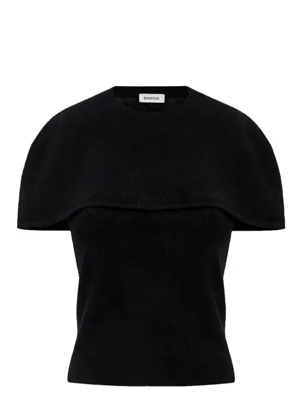 Simkhai Yuki Cape Sweater - Black