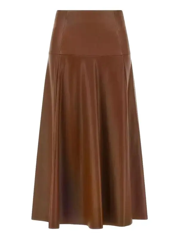 NUDE Flared Panelled Skirt - Brown