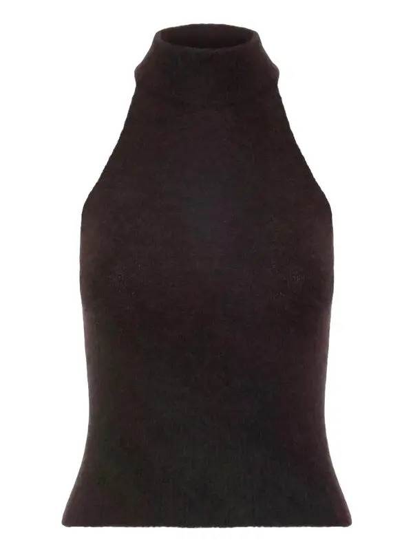 ROBERTO COLLINA Mock-neck Top - Brown