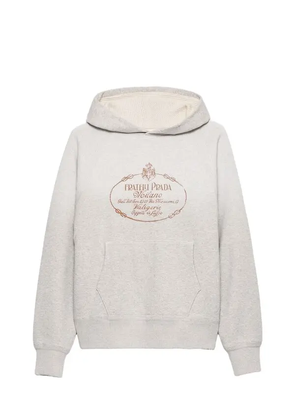 Prada Logo Cotton Hoodie - Multicolor