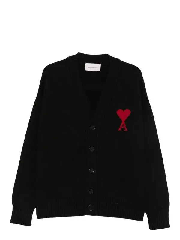 AMI Paris De Coeur Wool Cardigan - Multicolor