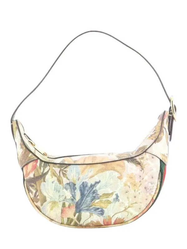 Gucci Ophidia Half Moon Bag Water Flora Gg Coated Canvas Mini Hobo Bag - Multicolour
